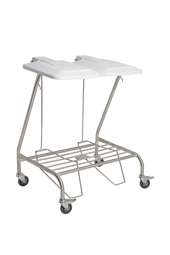 Classic Double Linen Skip with Lids | Safety and Mobility