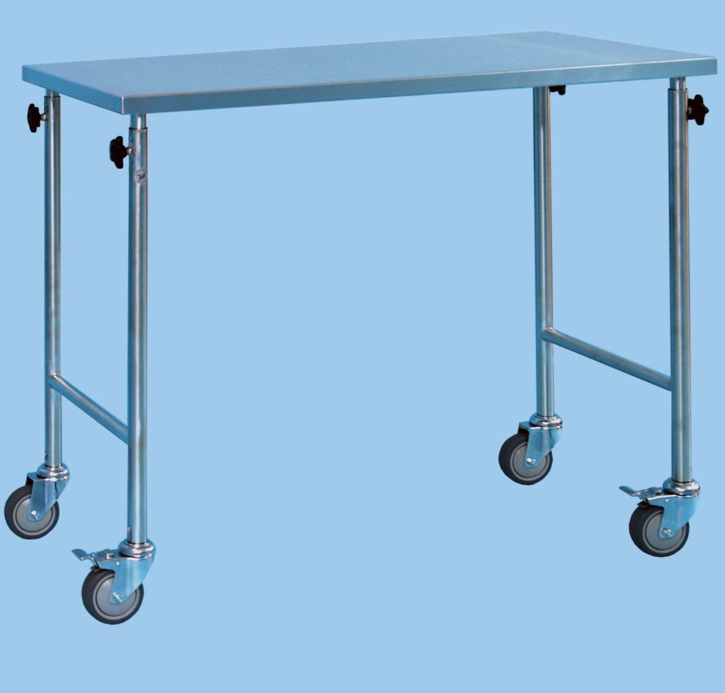 Instrument Table With Height Adjustable Legs | Safety and Mobility