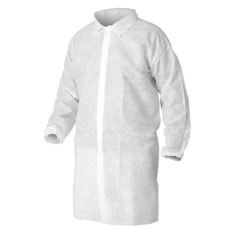 Disposable PP Lab Coat No Pocket - White | Safety & Mobility