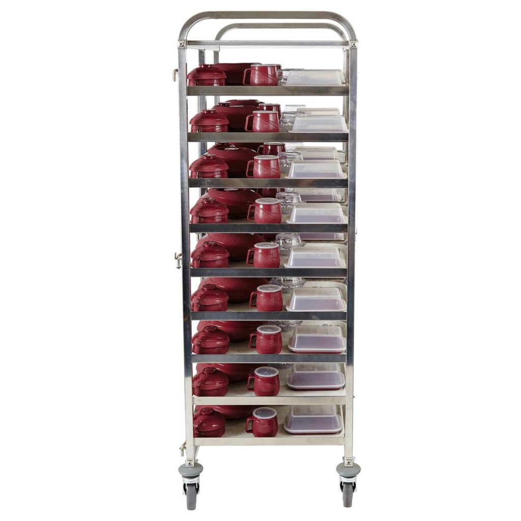 Stainless Steel Meal Delivery Trolley - Safety & Mobility