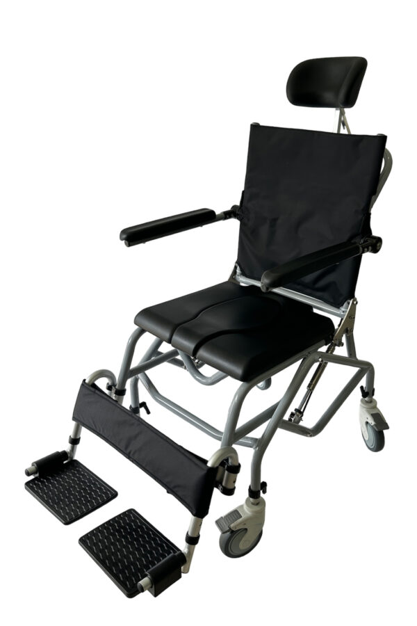 Aluminium Mobile Tilt in Space Shower Commode - Safety & Mobility